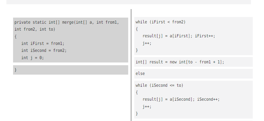 private static int[] merge(int[] a, int froml, int | Chegg.com