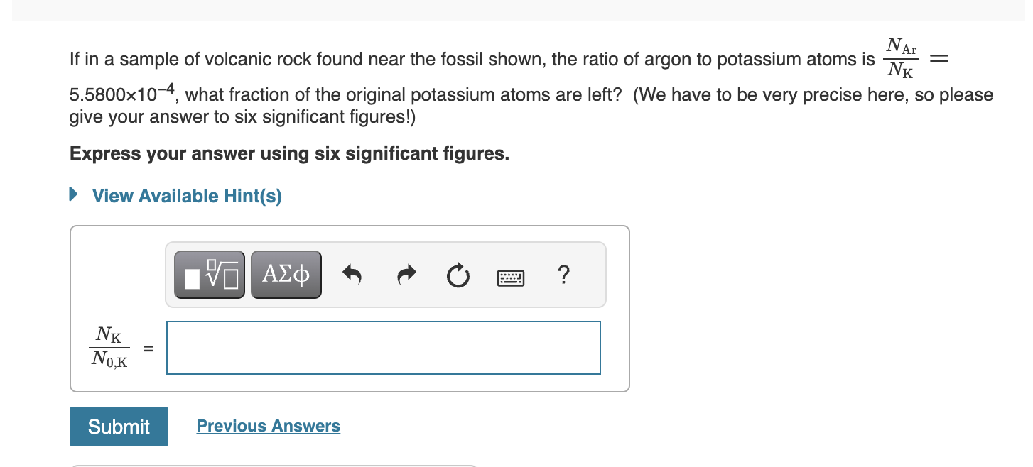 Solved The technique known as potassium-argon dating is used | Chegg.com