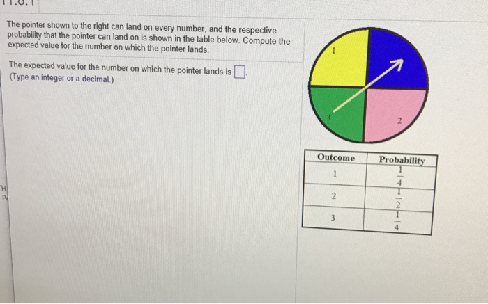 Solved The pointer shown to the right can land on every | Chegg.com