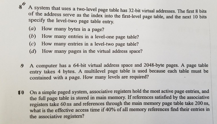 Solved 8 A system that uses a t A system that uses a | Chegg.com