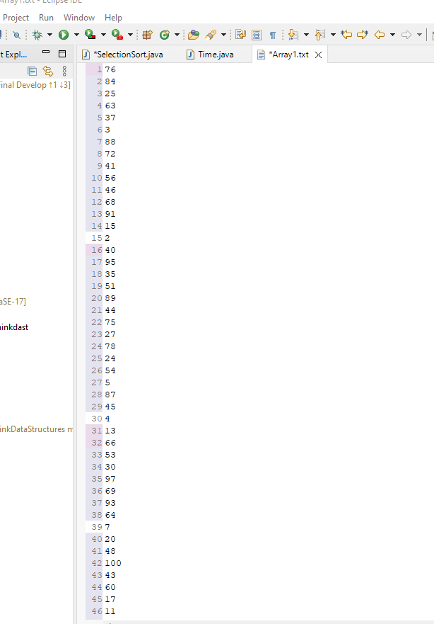 Solved I am writing code in java to run selection sort in | Chegg.com
