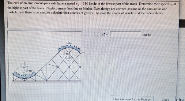 Solved The cars of an amusement park ride have a speed y = | Chegg.com