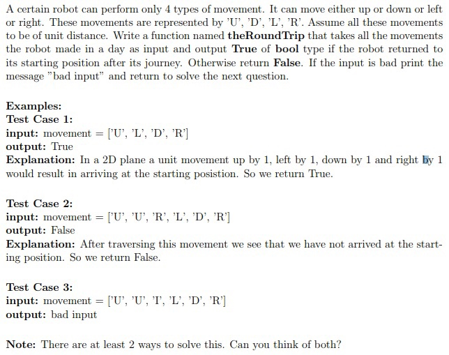 Solved A certain robot can perform only 4 types of movement. | Chegg.com