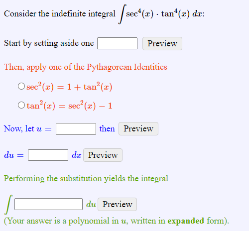 Solved Consider the indefinite integral (secº(z) sec (2) · | Chegg.com