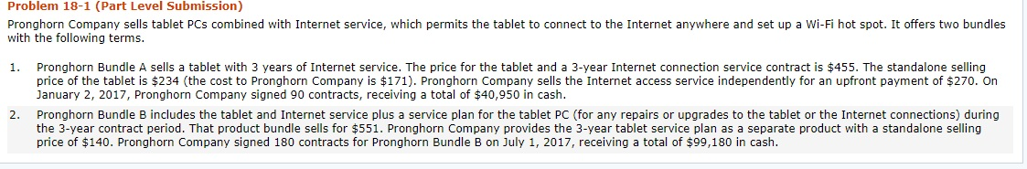 Solved Problem 18-1 (Part Level Submission) Pronghorn | Chegg.com