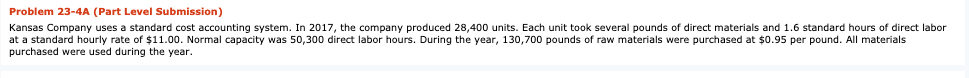 Solved Problem 23-4A (Part Level Submission) Kansas Company | Chegg.com