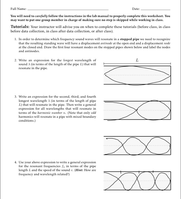 Solved Full Name: Date: You will need to carefully follow | Chegg.com