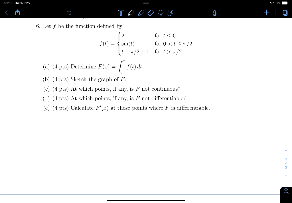 Solved 6. Let f be the function defined by | Chegg.com