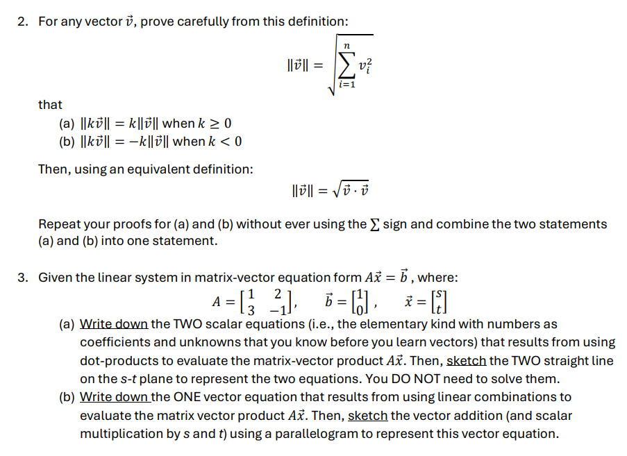 Solved For any vector vec(v), ﻿prove carefully from this | Chegg.com