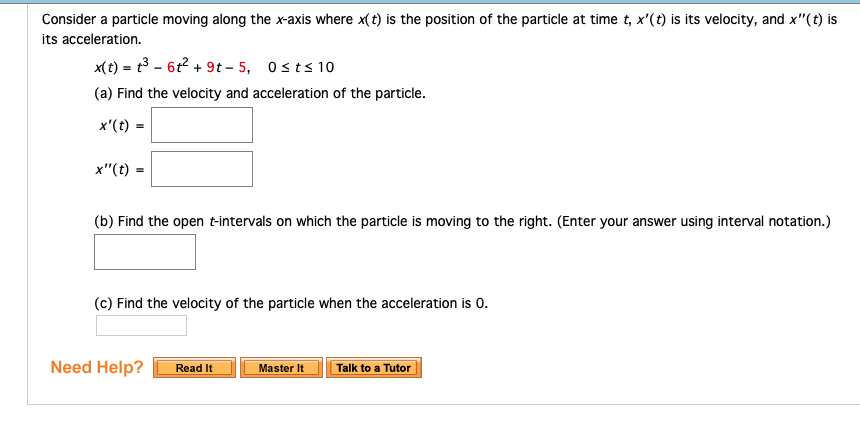 Solved Consider a particle moving along the x-axis where | Chegg.com