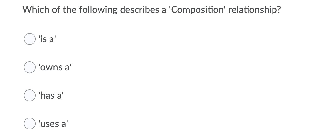 Solved Which of the following describes a 'Composition' | Chegg.com