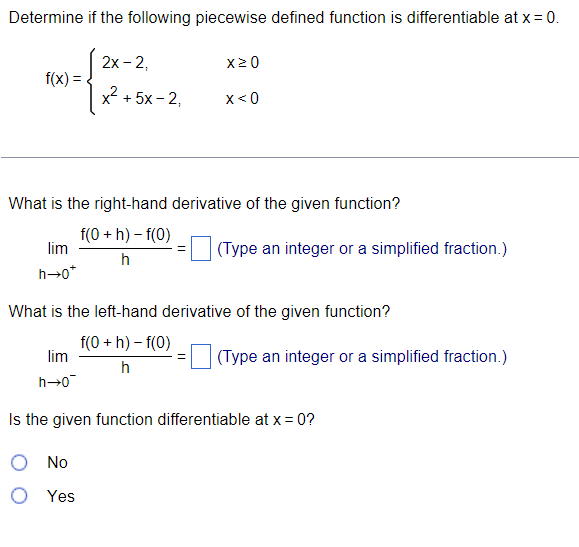 Solved Determine if the following piecewise defined function | Chegg.com