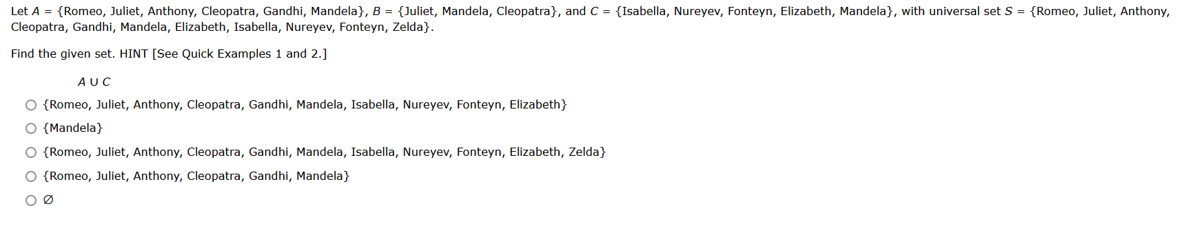 Solved Cleopatra, Gandhi, Mandela, Elizabeth, Isabella, | Chegg.com