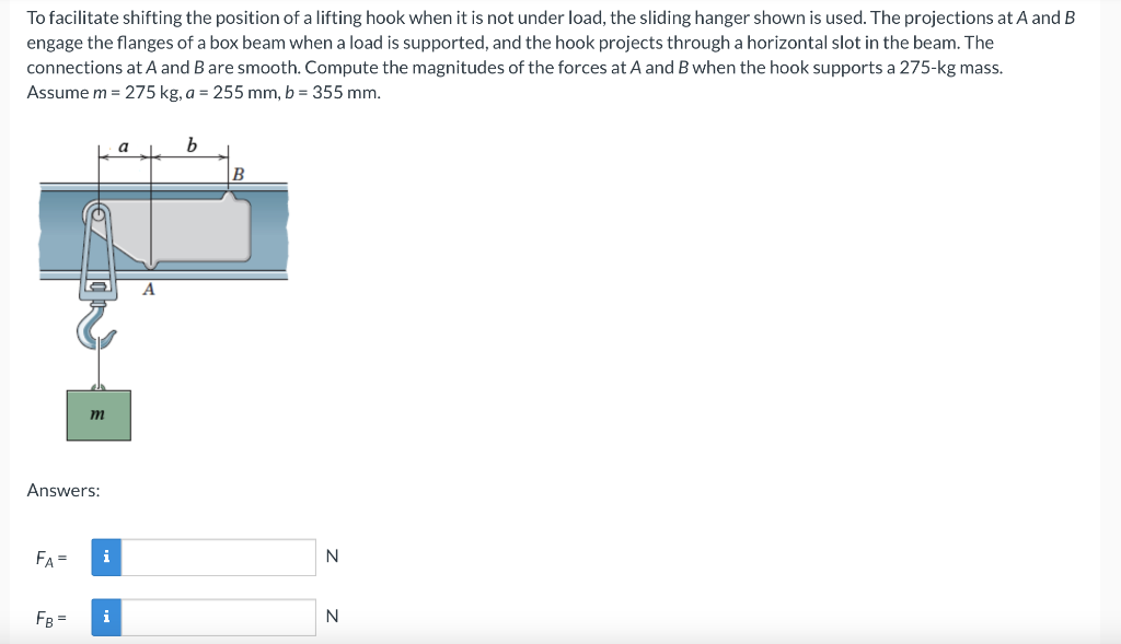 Solved To facilitate shifting the position of a lifting hook | Chegg.com