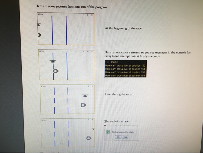 Solved Make A Python Program That Show The Hare And Tortoise 8815
