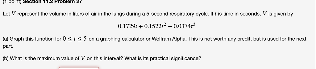 Solved 1 point) Section 11.2 Problem 27 Let V represent the | Chegg.com