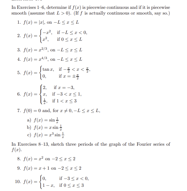 Solved In Exercises 1-6, determine if f(x) is piecewise | Chegg.com