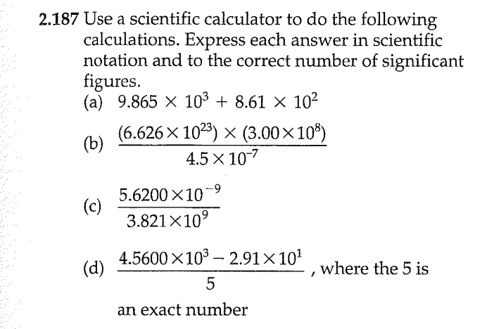 Solved 2.187 Use a scientific calculator to do the following | Chegg.com