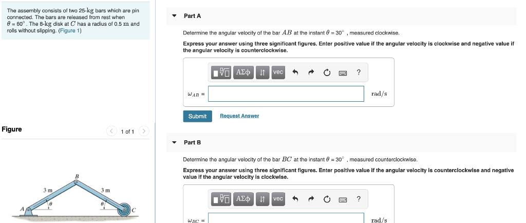 Solved Part A The assembly consists of two 25-kg bars which | Chegg.com