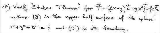 Solved of) Verity Stokes Thornem" for 7 = (2x-y) y xj jete | Chegg.com