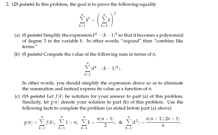 Solved 2. (25 points) In this problem, the goal is to prove | Chegg.com