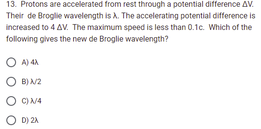 Solved 13. Protons are accelerated from rest through a | Chegg.com