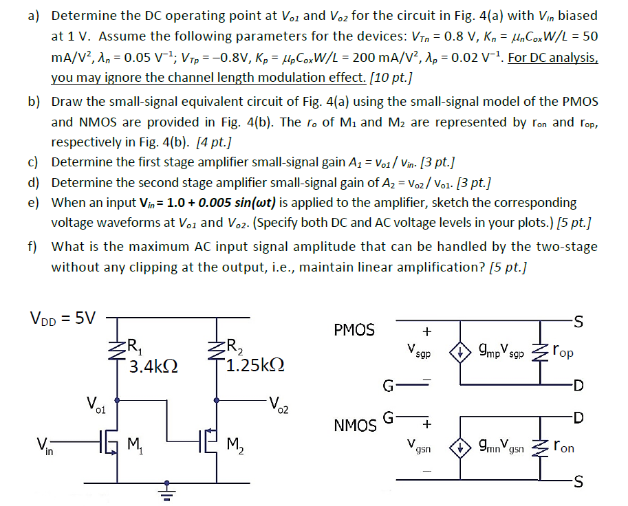 Solved a) Determine the DC operating point at Voi and Voz | Chegg.com