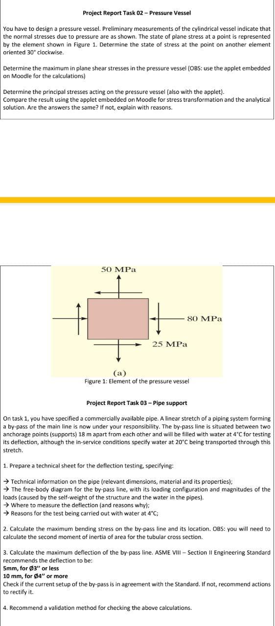 Solved Project Report Task 02 - Pressure Vessel You have to | Chegg.com