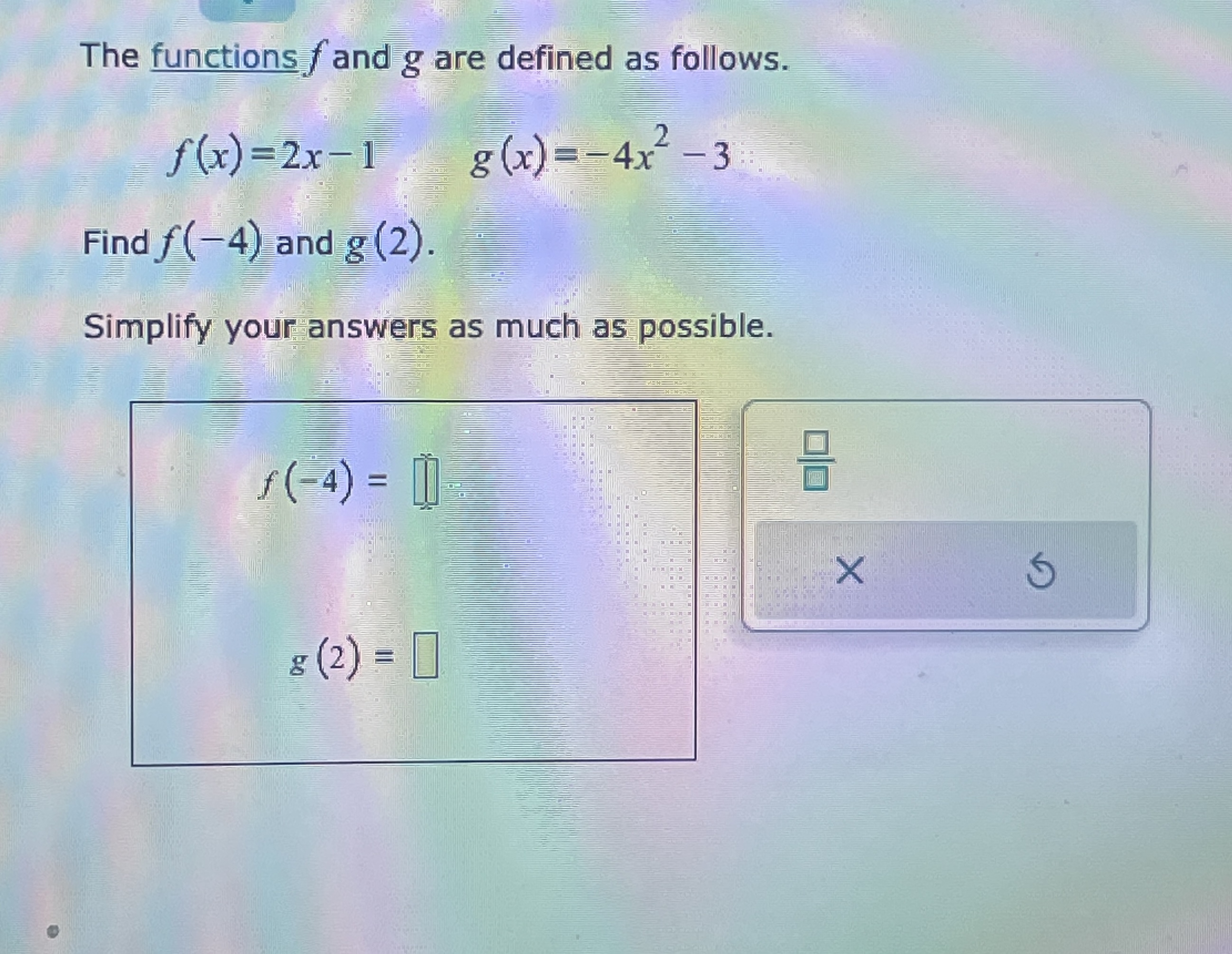 Solved The functions f and g are defined as follows. | Chegg.com