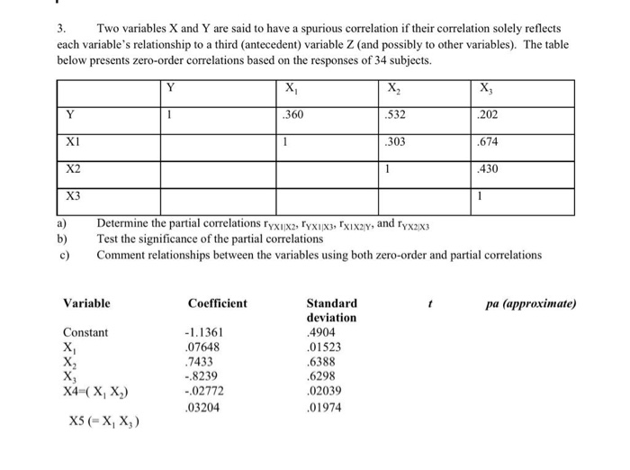 Solved Two variables X and Y are said to have a spurious | Chegg.com