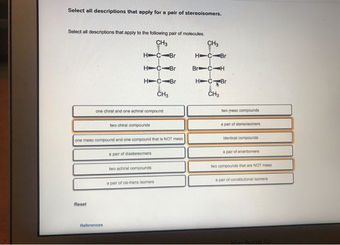 Solved Select all descriptions that apply for a pair of | Chegg.com