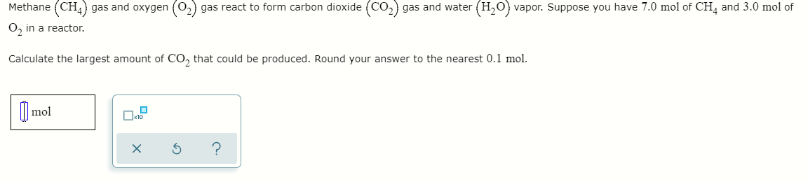 Solved Methane (CH4) gas and oxygen (92) gas react to form | Chegg.com
