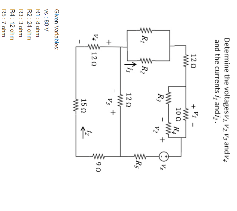 Solved Determine the voltages v1,v2,v3 and v4 and the | Chegg.com