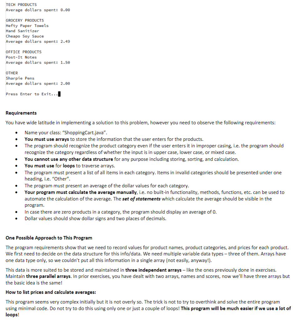 Solved Description The program simulates a shopping cart by | Chegg.com