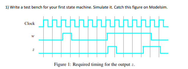 Solved 1) Write a test bench for your first state machine. | Chegg.com