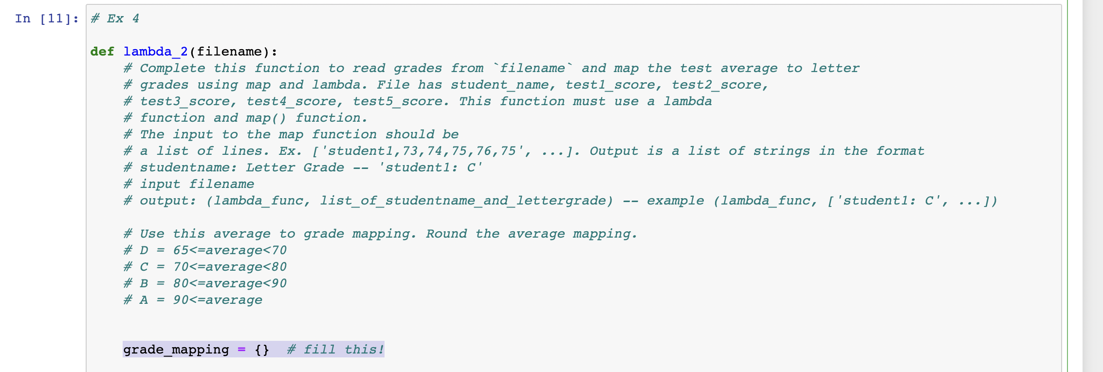 Solved Using python only, we need to fill in the part | Chegg.com
