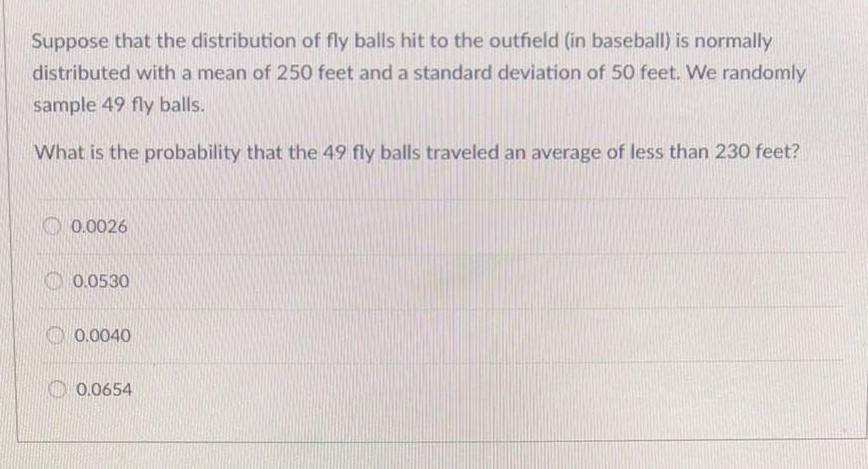 Solved Suppose that the distribution of fly balls hit to the | Chegg.com