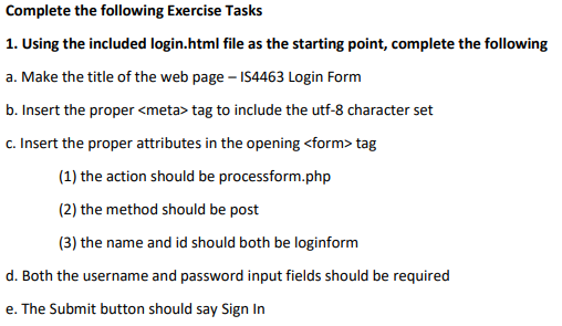 Solved In this exercise, you will create the following Login | Chegg.com