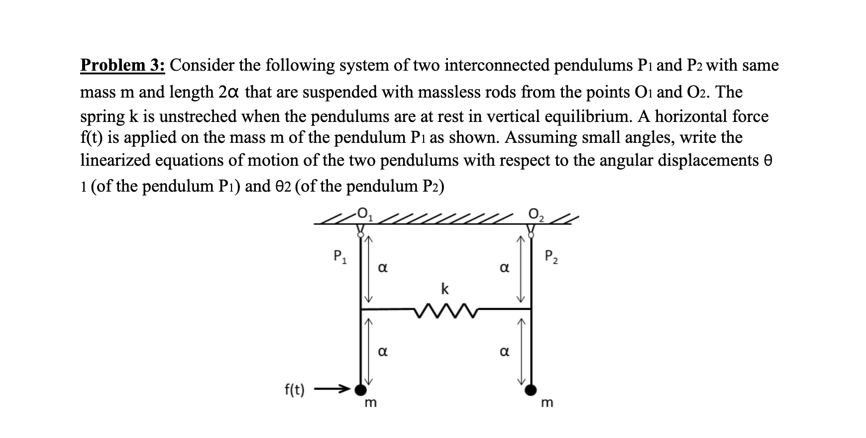 Solved Problem 3: Consider the following system of two | Chegg.com