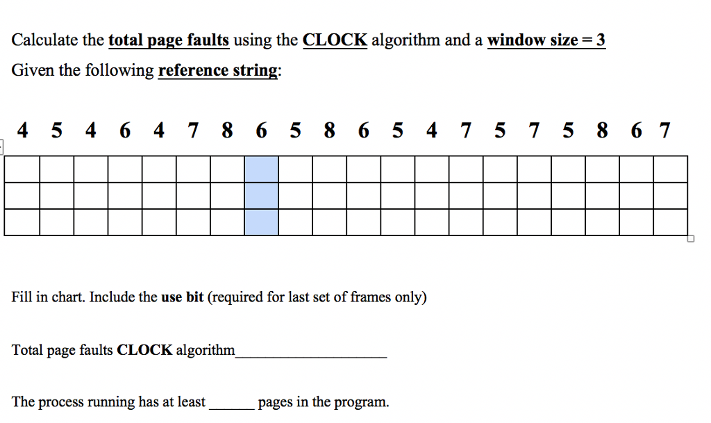 Solved Calculate the total page faults using the CLOCK | Chegg.com