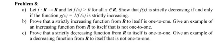 Solved Problem 8: a) Letf: R R and let(x)>O for all x ER. | Chegg.com