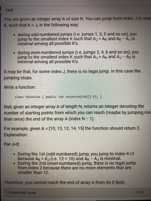 Solved Task You are given an integer array A of size N. You | Chegg.com