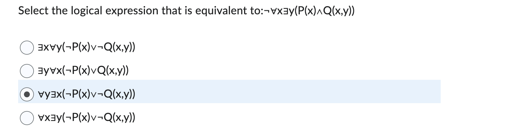 Solved Select the logical expression that is equivalent | Chegg.com