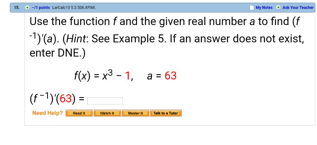 Solved Ask Your Teacher 15. -/1 points LarCalc10 | Chegg.com