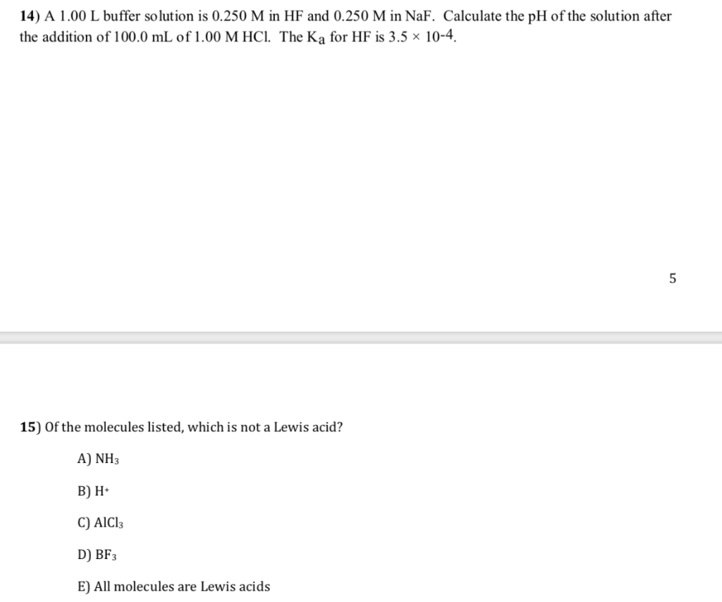 Solved 14) A 1.00 L buffer solution is 0.250 M in HF and | Chegg.com