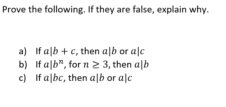 Solved Prove the following. If they are false, explain why. | Chegg.com