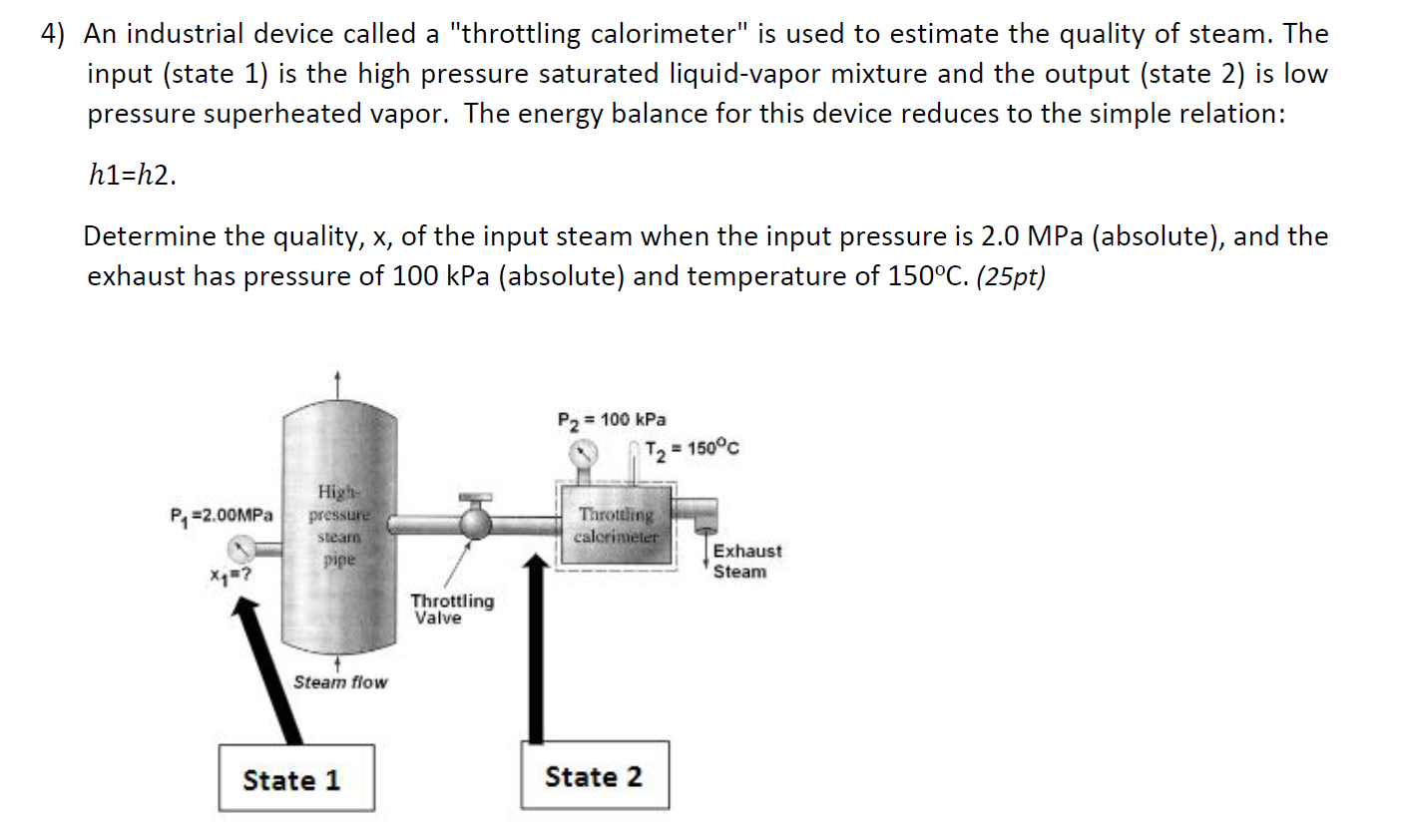 Solved 4) An industrial device called a "throttling | Chegg.com