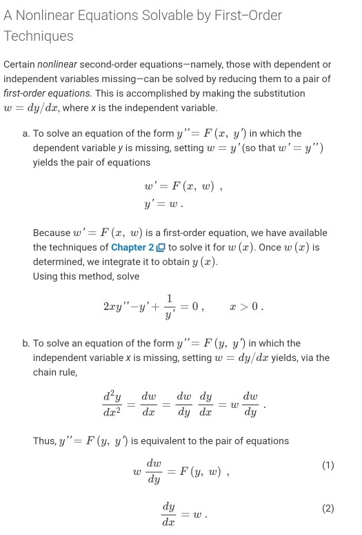 Solved A Nonlinear Equations Solvable by First-Order | Chegg.com