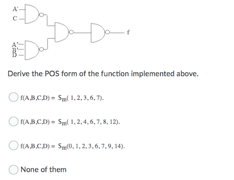 Solved A - Da ED Derive the POS form of the function | Chegg.com