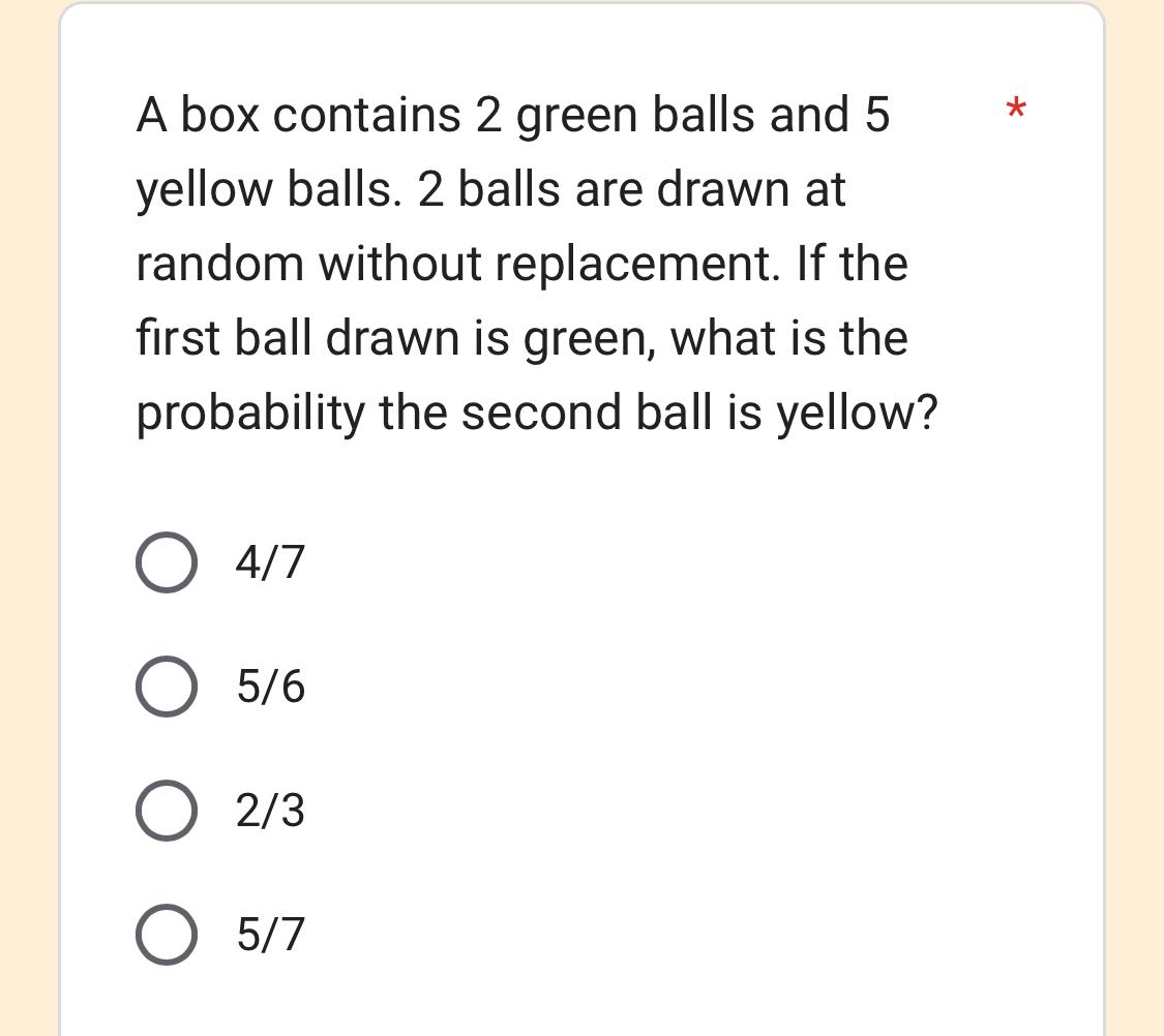 Solved A box contains 2 green balls and 5 yellow balls. 2 | Chegg.com